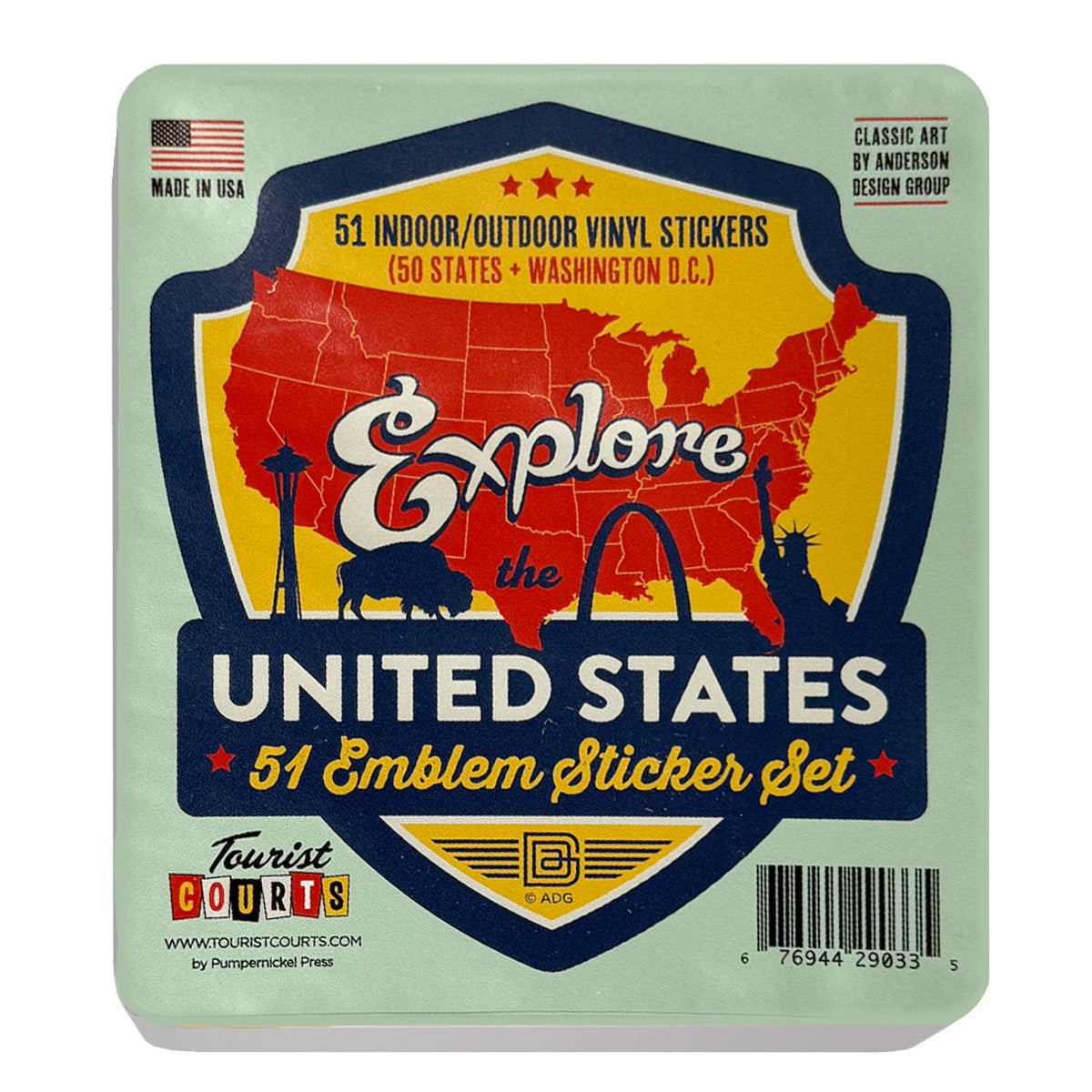 BIG EMBLEM: 51-Piece Explore The USA Sticker Set - Anderson Design Group
