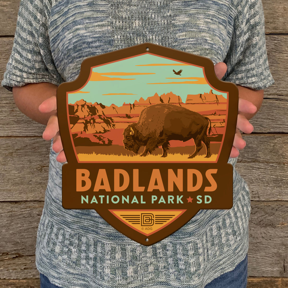 Metal Emblem Sign: NP Badlands National Park - Anderson Design Group