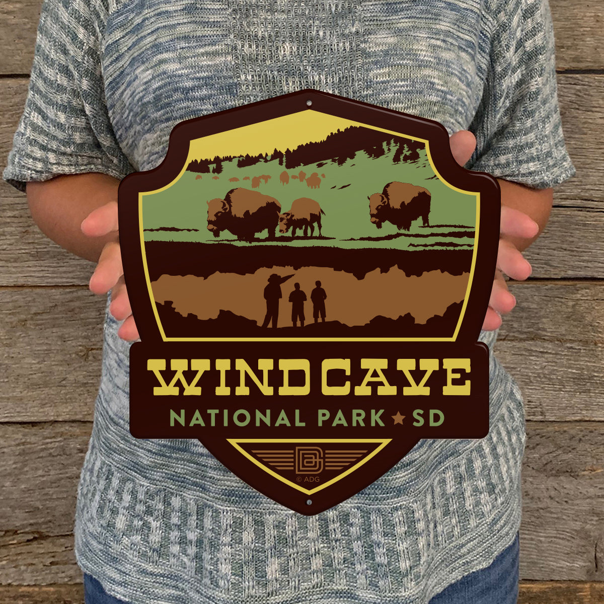 Metal Emblem Sign: NP Wind Cave National Park - Anderson Design Group