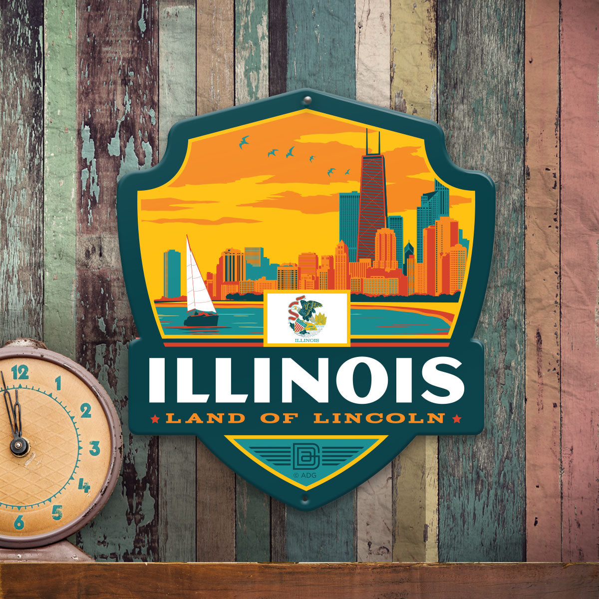 Metal Emblem Sign: SP Illinois - Anderson Design Group