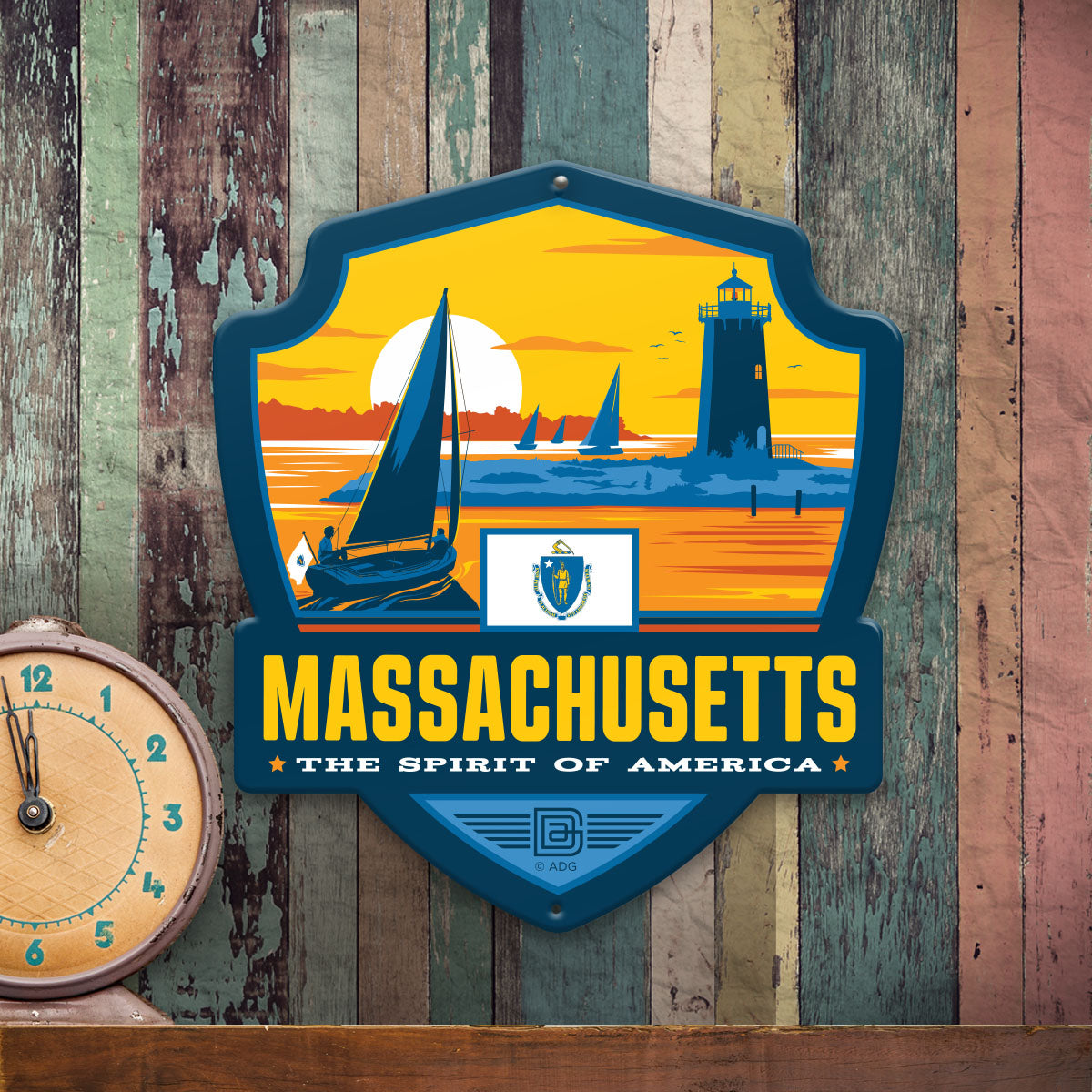 Metal Emblem Sign: SP Massachusetts - Anderson Design Group